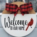 Front Door Hanger Cardinal Welcome Sign Cardinals Year Round Wreath ...