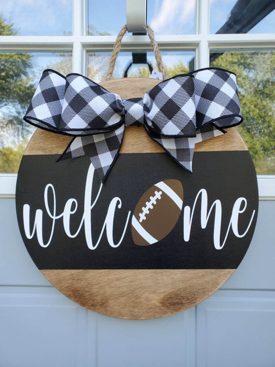 Front Door Decor | Welcome | Football | Door Hanger | Welcome Sign ...