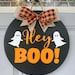 Halloween Door Hanger Happy Halloween Halloween Door Round Hey Boo Door ...