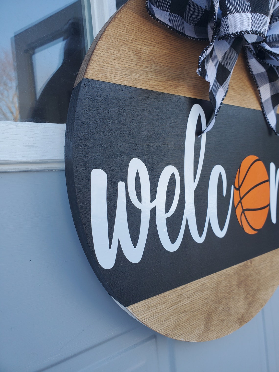 Basketball Welcome Sign Front Door Hanger Welcome Home | Etsy