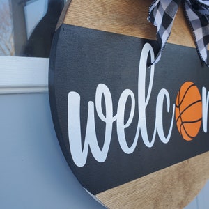 Basketball Welcome Sign | Front Door Hanger | Welcome | Home Decor ...
