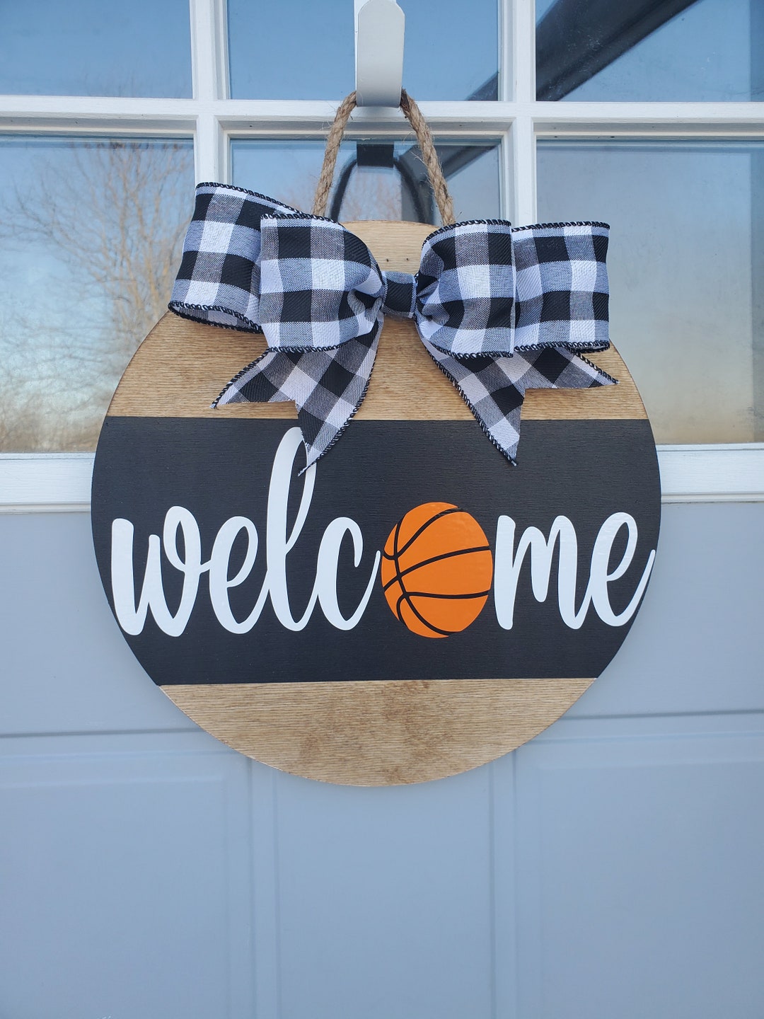 Basketball Welcome Sign | Front Door Hanger | Welcome | Home Decor ...