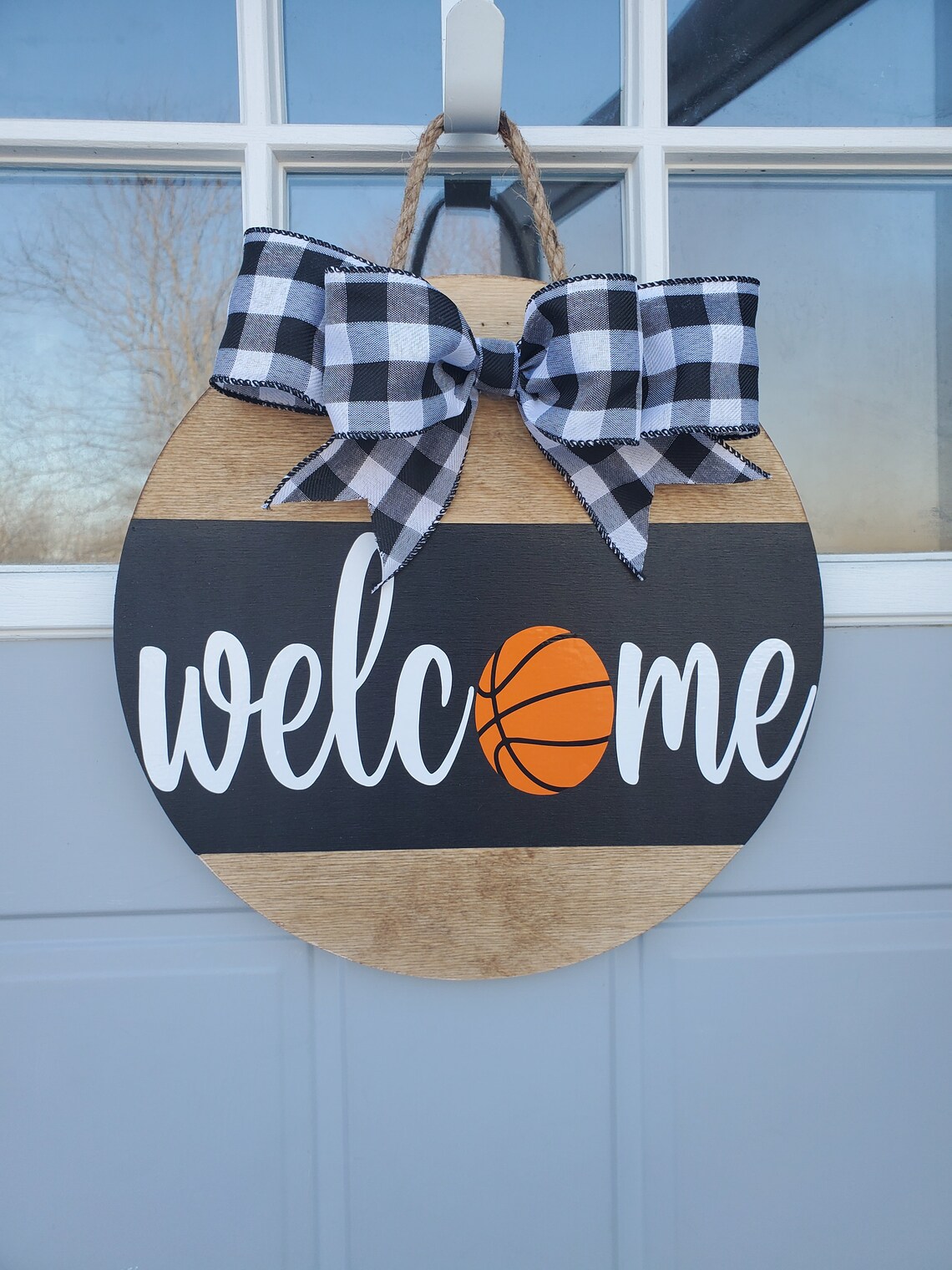 Basketball Welcome Sign Front Door Hanger Welcome Home | Etsy