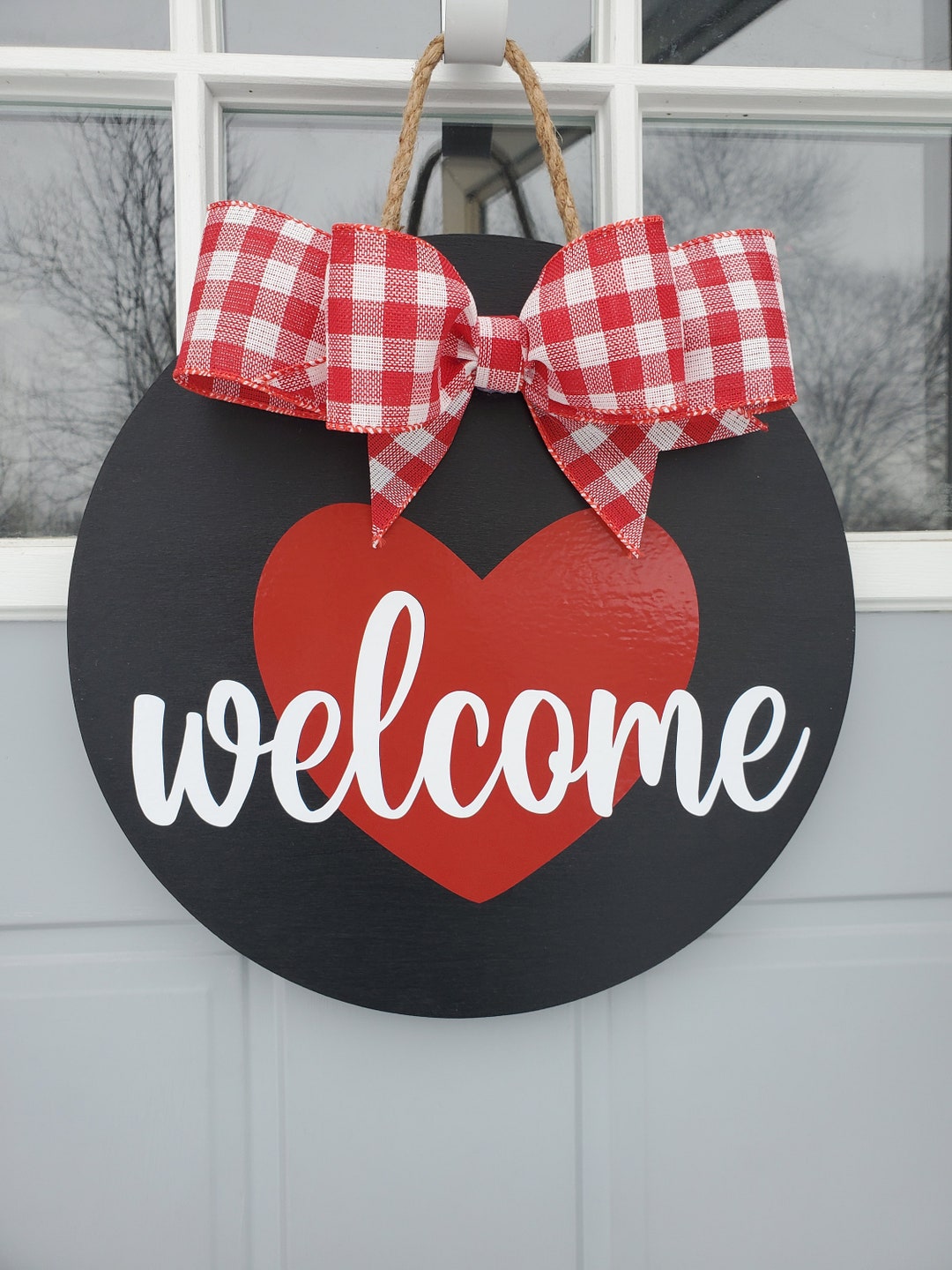 Welcome Sign for Valentines Day Door Hanger for Valentines Decor ...