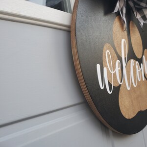Paw Print Welcome Door Hanger | Dog Home Decor - Etsy