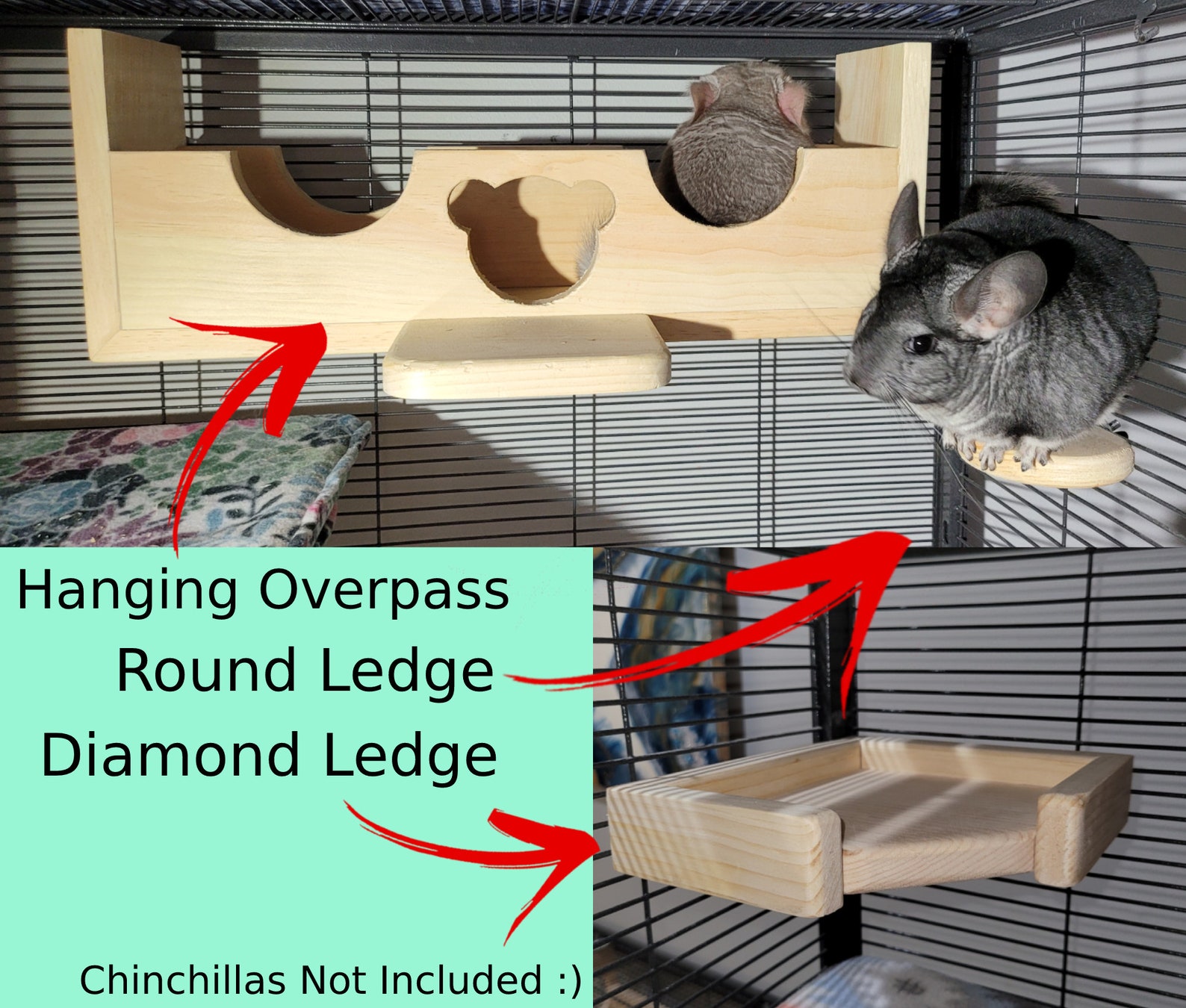 Chinchilla Overpass Bridge W/ 4x6 Ledge Diamond Corner Round Ledge Kit ...