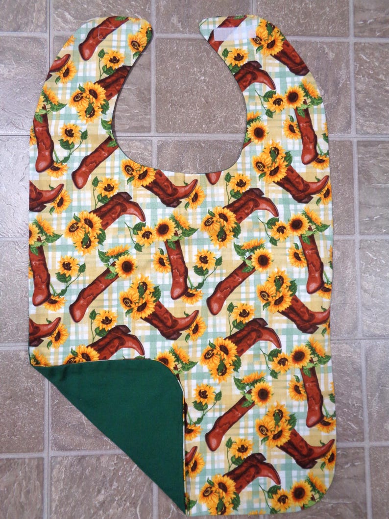 Adult Bibs for Sloppy Messy Eaters Adult or Child Mens Bib Cowboy Boots ...