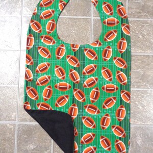 Sports Print Adult Bib: Baseball, Football, Billiards - Handmade ...