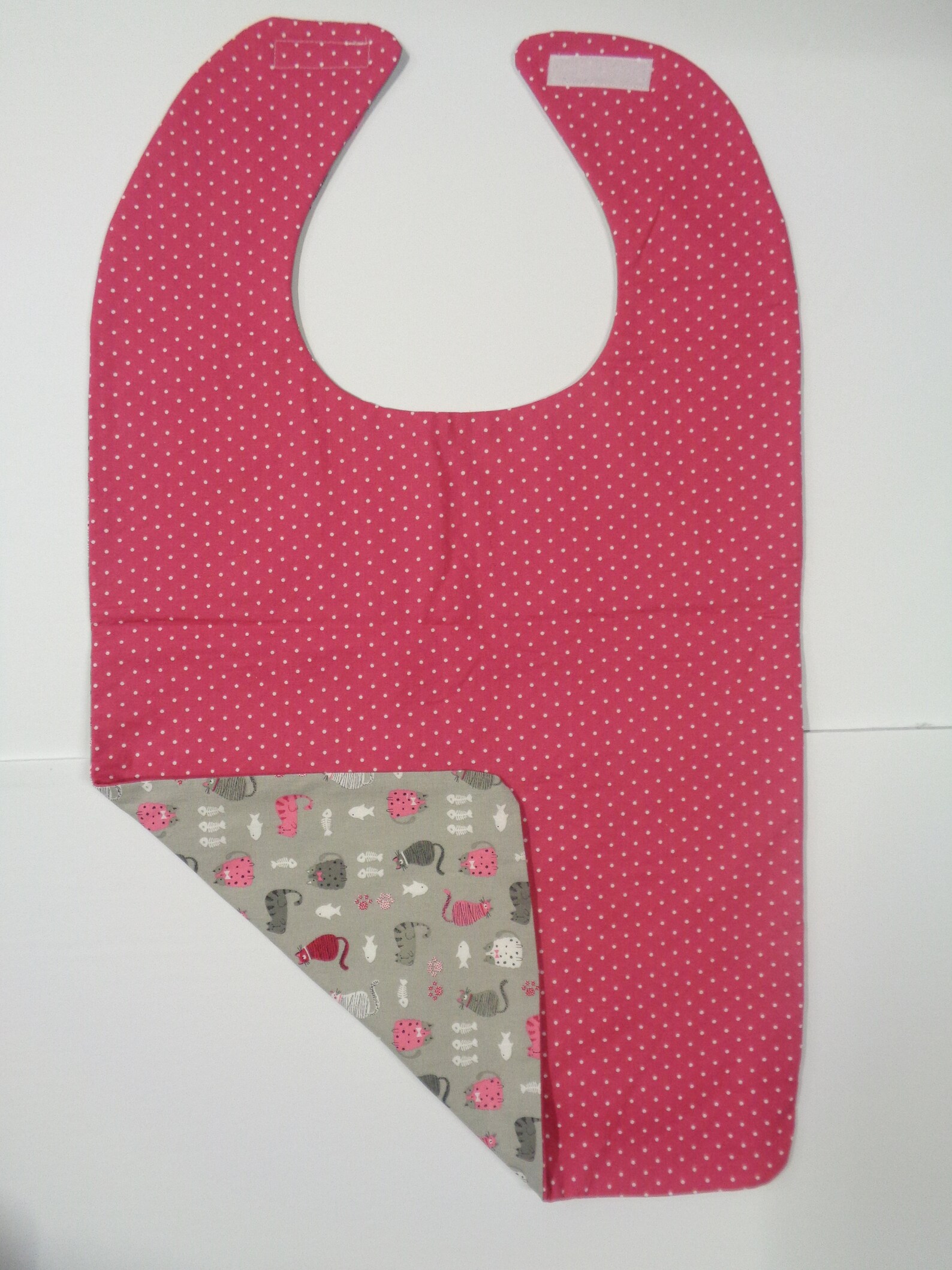 Pink Cats Theme Bib, Sloppy Messy Eaters Bibs, Adult Cat Bib ...