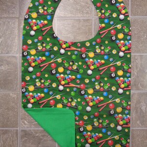 Sports Theme Bib Baseball Football Pool Billiards Adult Bibs Sloppy ...