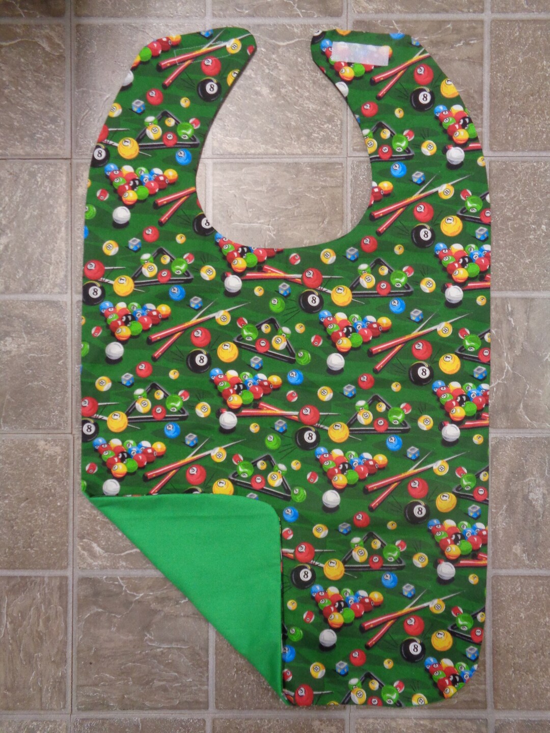 Pool Billiards Theme Bib, Adult Bibs, Bibs for Sloppy Messy Eaters ...