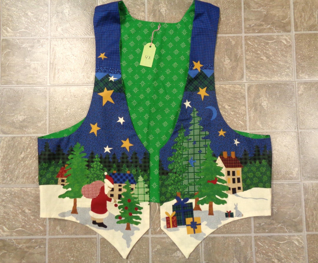 Christmas Vest Holiday Ladies Vest Winter Vest Womens Santa Snowman ...