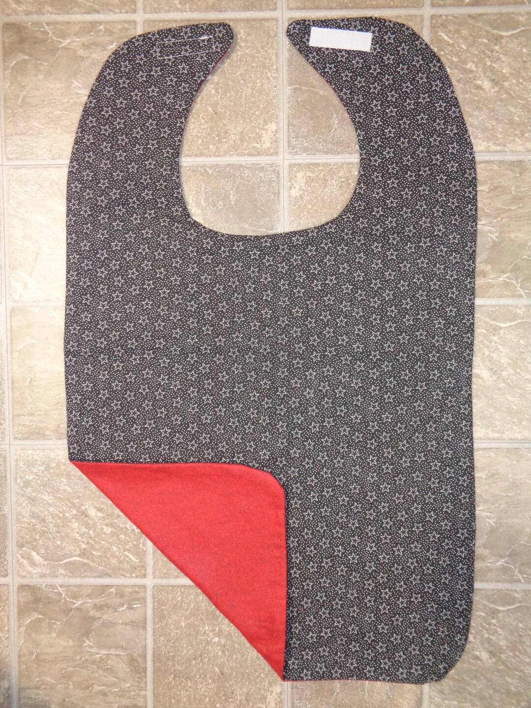 Black Star Bib, Bibs for Sloppy Messy Eaters, Reversible Adult Bibs ...