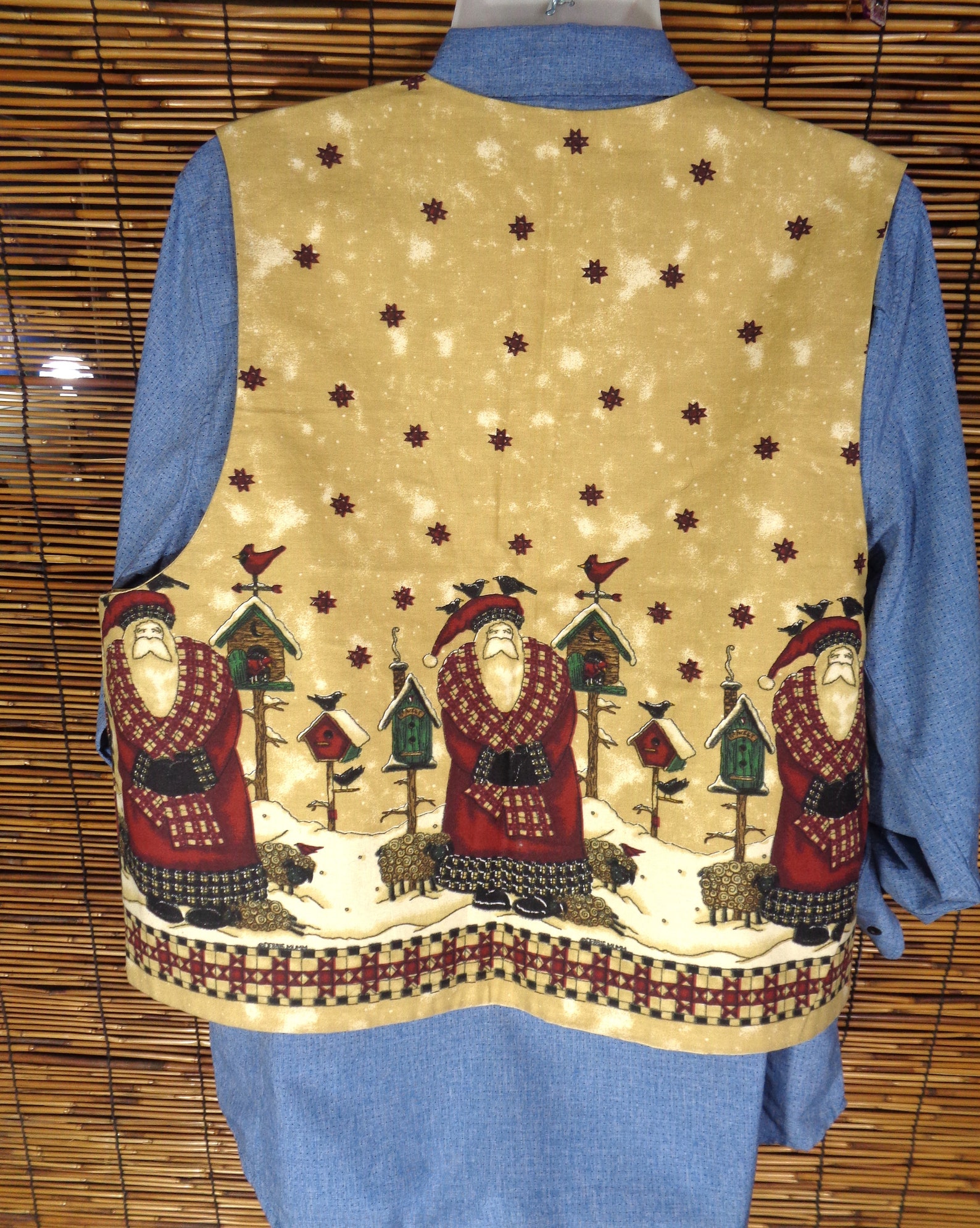Santa Christmas Holiday Vest / Tan Women's Vest / Size XL / Novelty ...