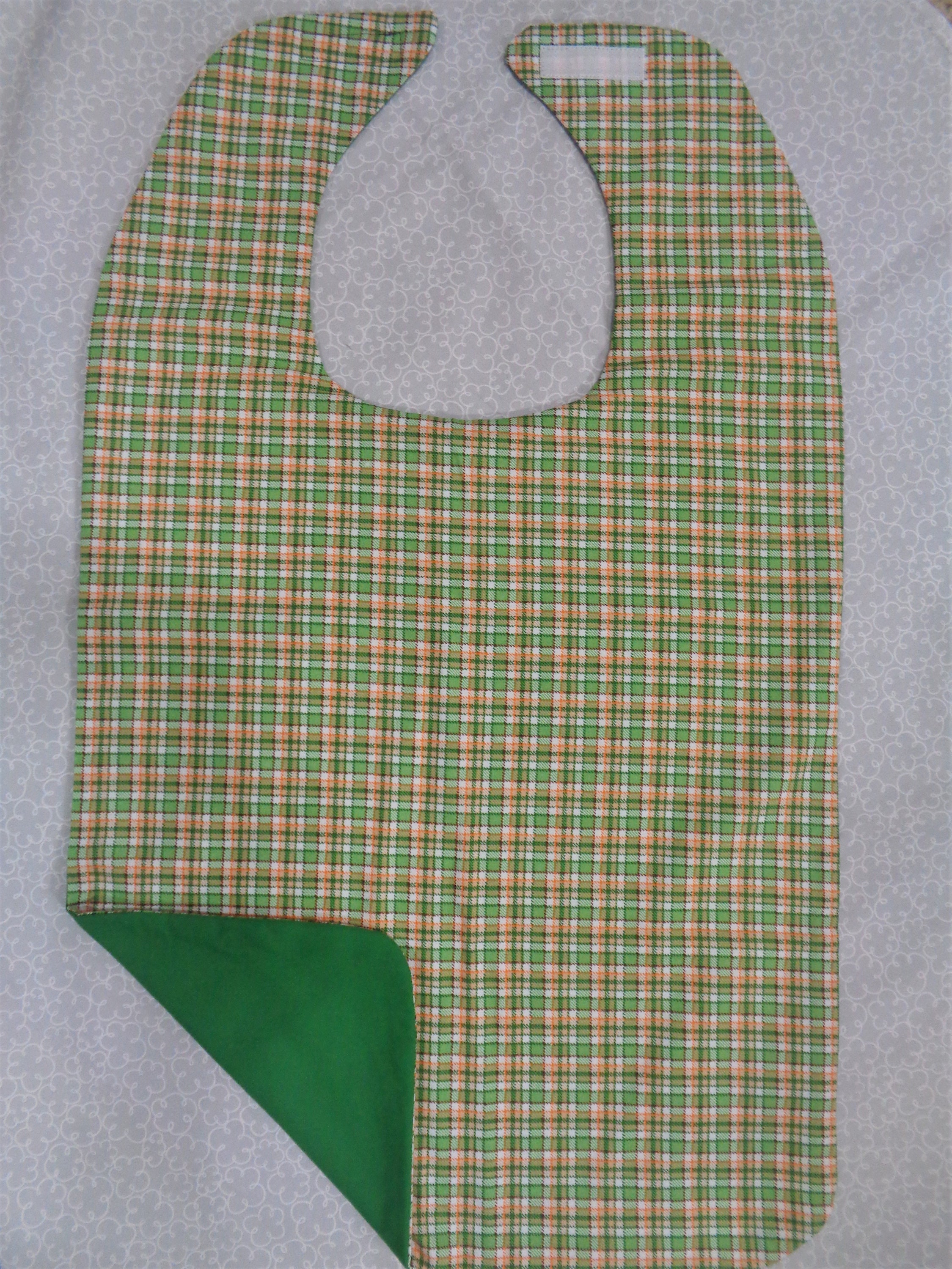 Adult Bib With Flannel Lining, Novelty Prints, Reversible, Handmade - Etsy