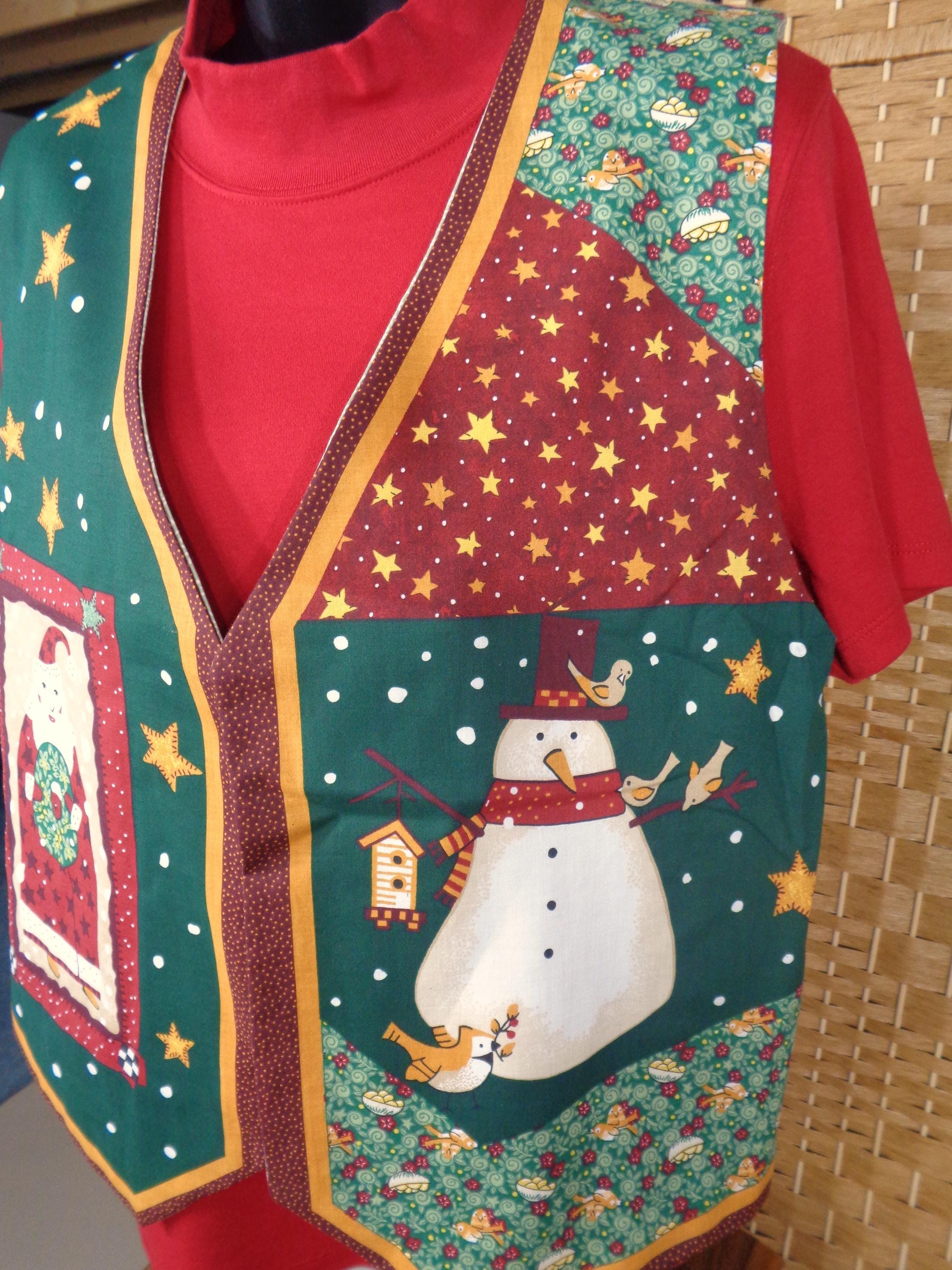 New Christmas Vest Handmade Santa & Snowman Holiday Top, Size 2X - Etsy