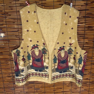 Santa Christmas Holiday Vest / Tan Women's Vest / Size XL / Novelty ...