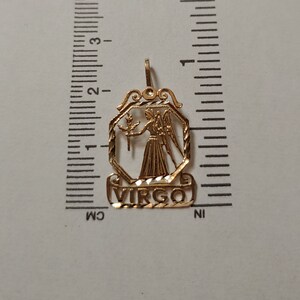 New 14k Yellow Gold Virgo Astrological Zodiac Charm Pendant - Etsy