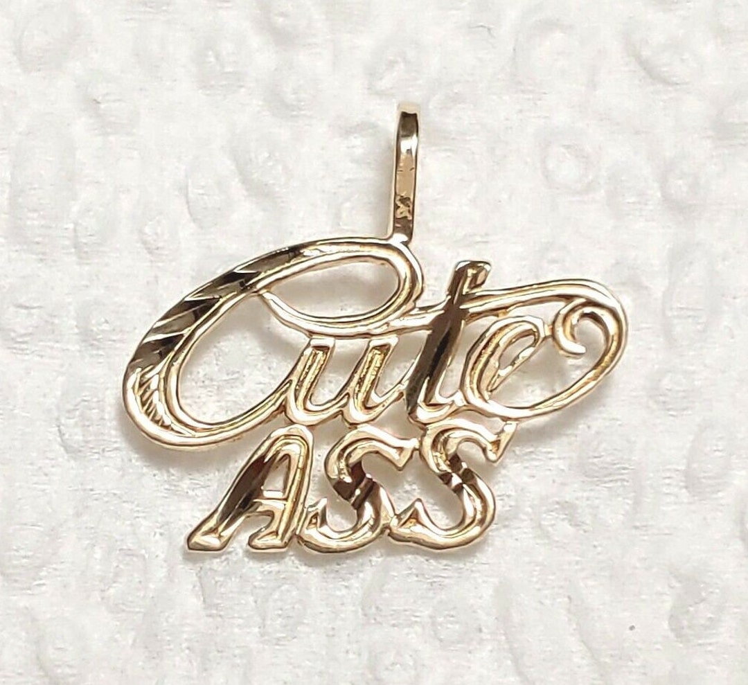 New 14k Gold Cute-ass Charm Pendant - Etsy