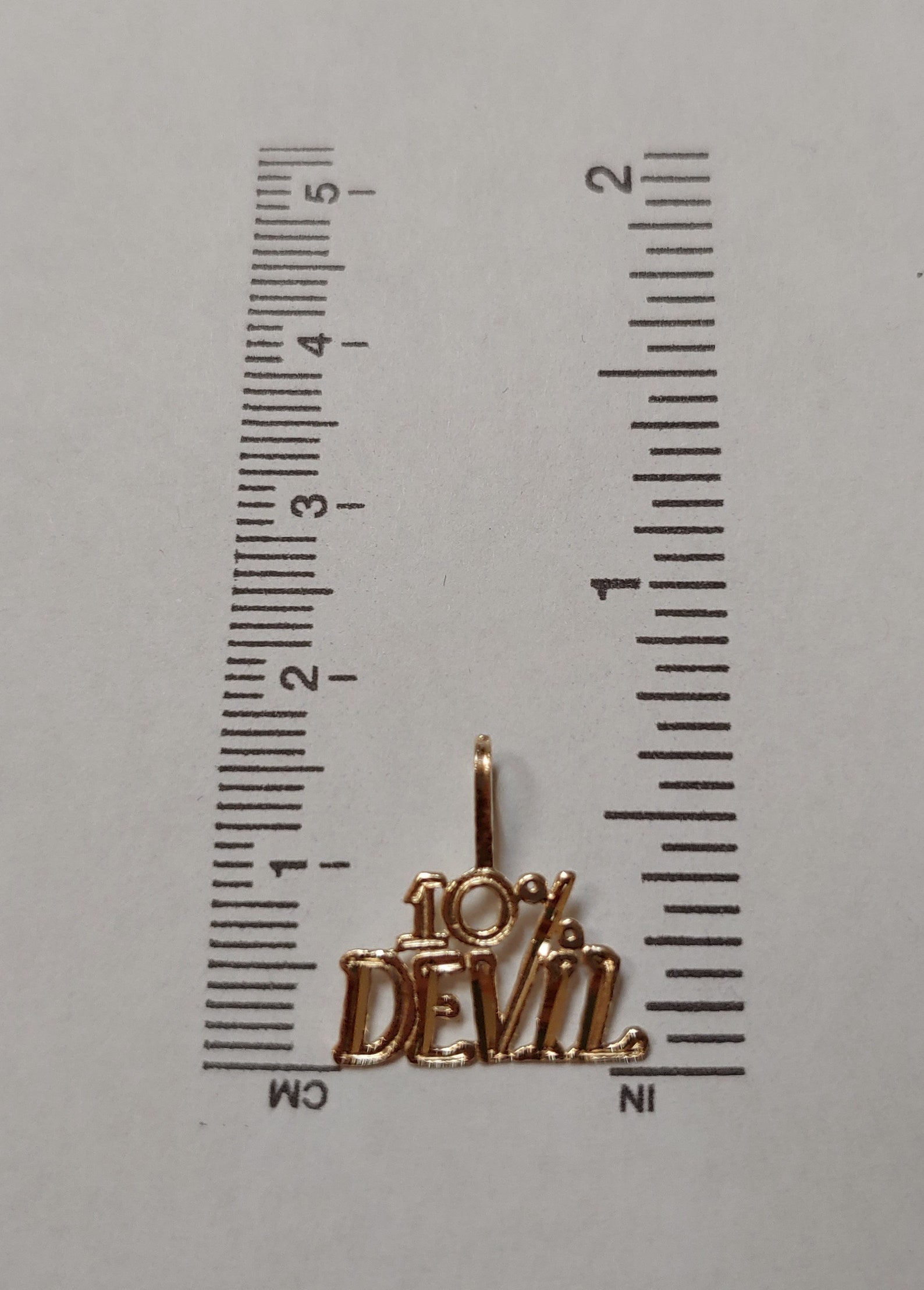New 14k Yellow Gold 10% Devil Charm Pendant - Etsy