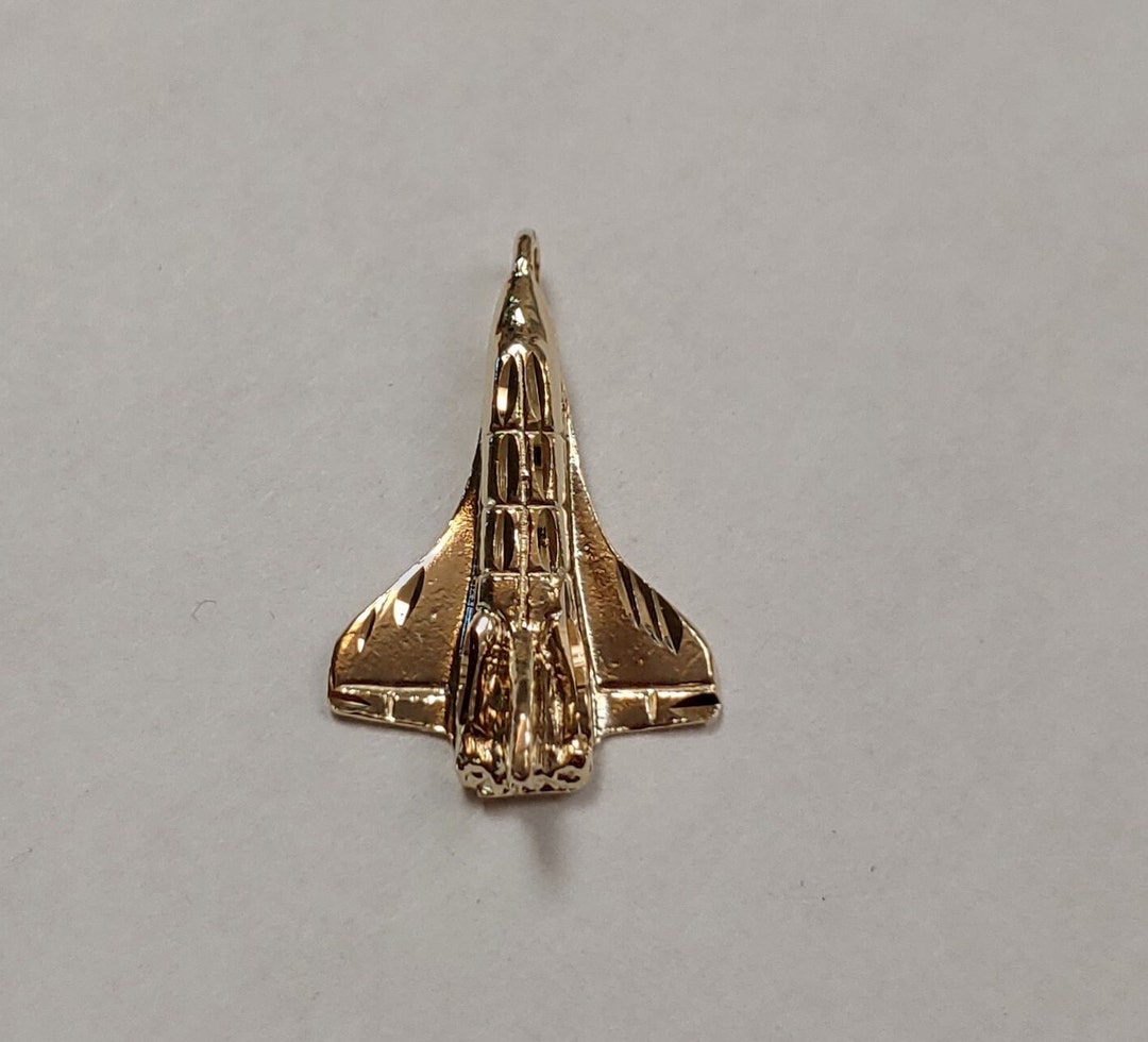 New 14k Yellow Gold Rocket Ship Aerospace Charm Pendant - Etsy