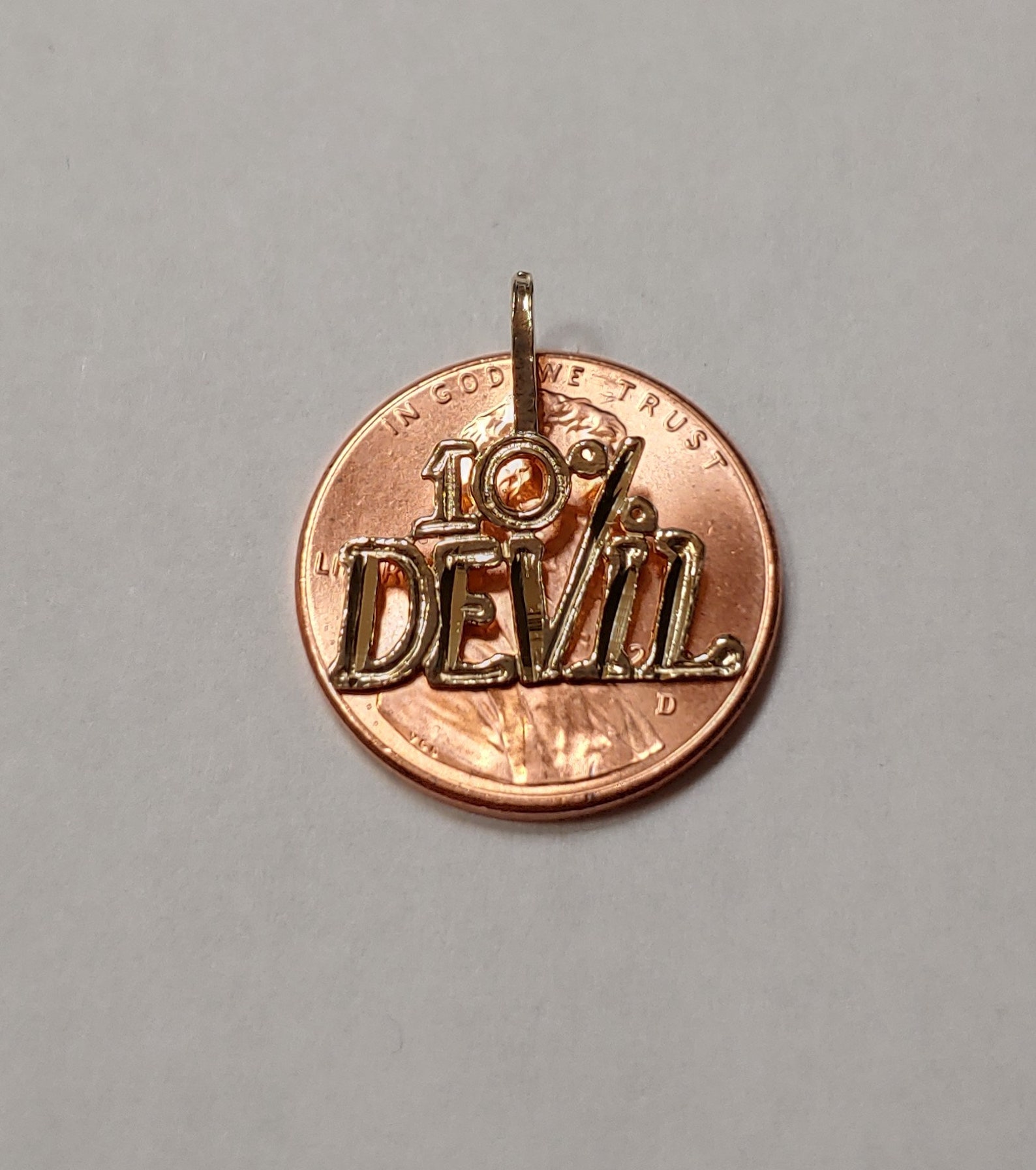New 14k Yellow Gold 10% Devil Charm Pendant - Etsy