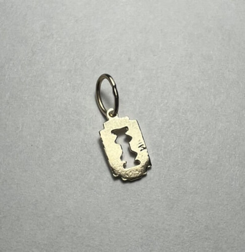 New 14k Yellow Gold Old Razor Blade Charm Pendant - Etsy