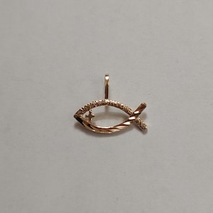 New 14k Gold Ichthys Religious Fish Pendant - Etsy