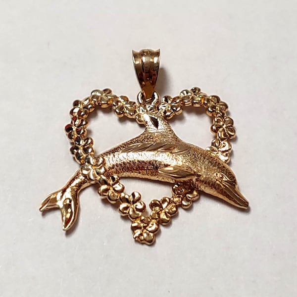 14k Gold Dolphin - Etsy