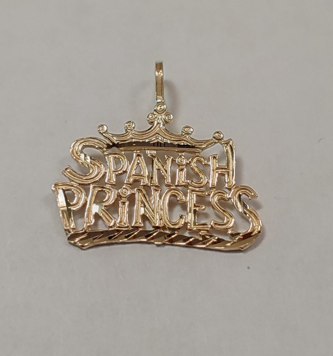 New 14k Yellow Gold Spanish Princess Charm Pendant - Etsy