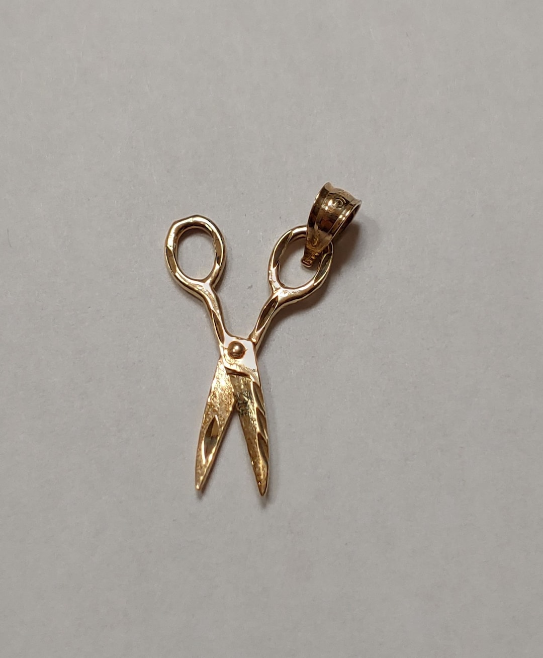 New 14k Gold Cutting Scissors Charm Pendant - Etsy