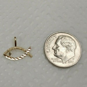 New 14k Gold Ichthys Religious Fish Pendant - Etsy