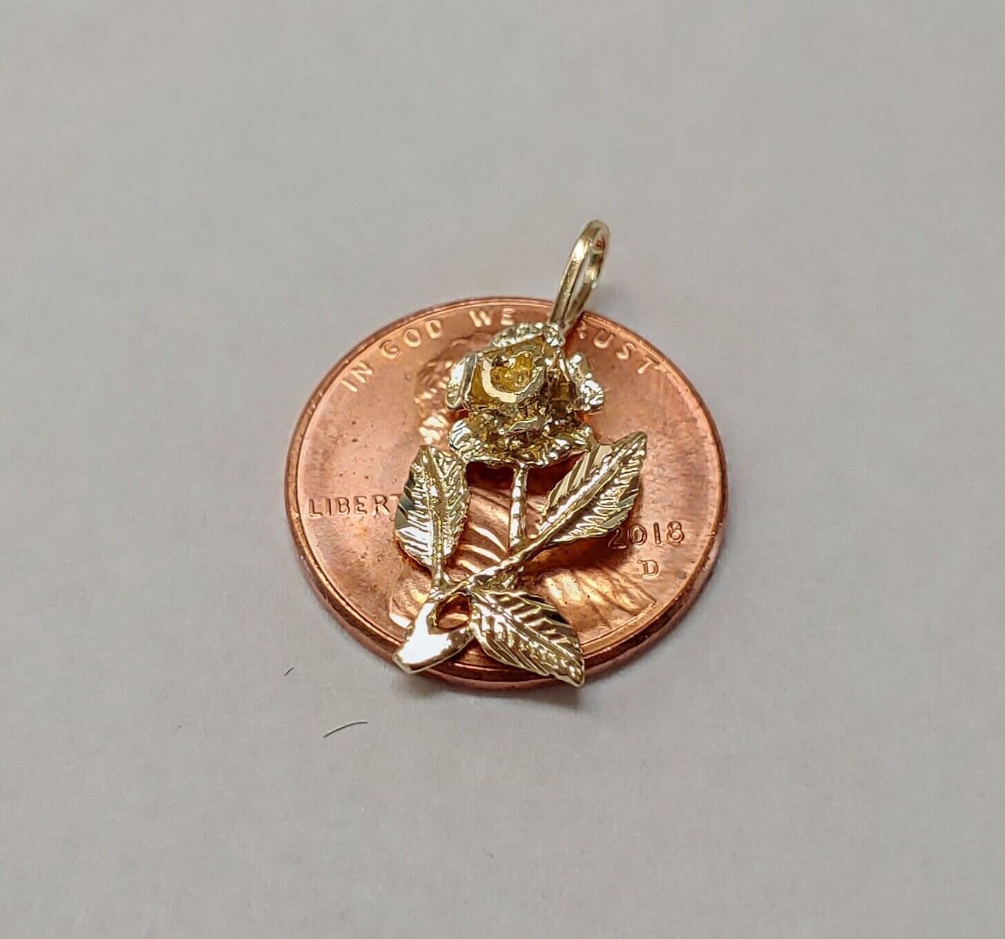 New 14k Yellow Gold Rose Flower Charm Pendant - Etsy