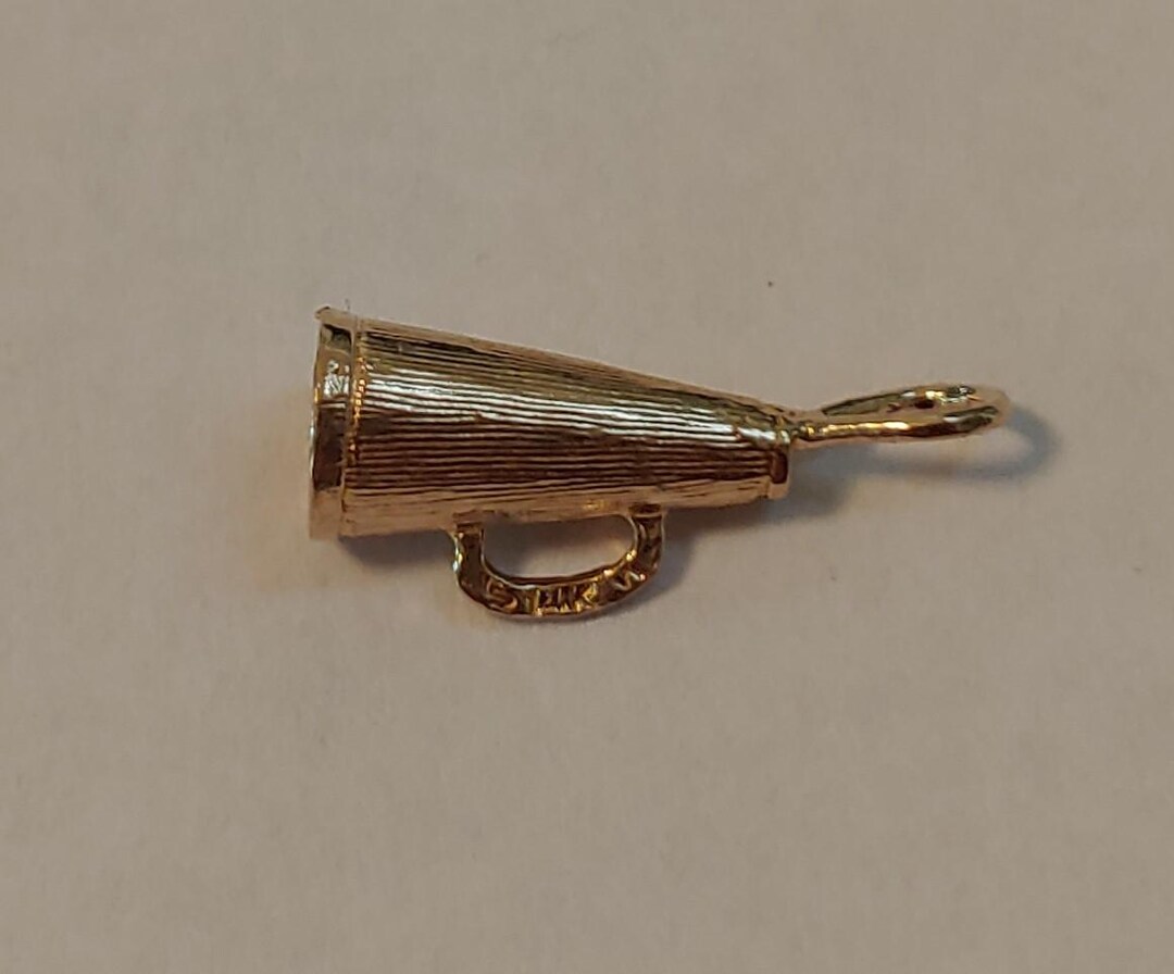 New 14k Gold Megaphone Speaker Charm Pendant - Etsy