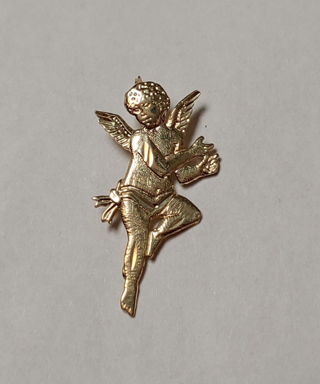 New 14k Gold Cupid Angel Cherub Charm Pendant - Etsy