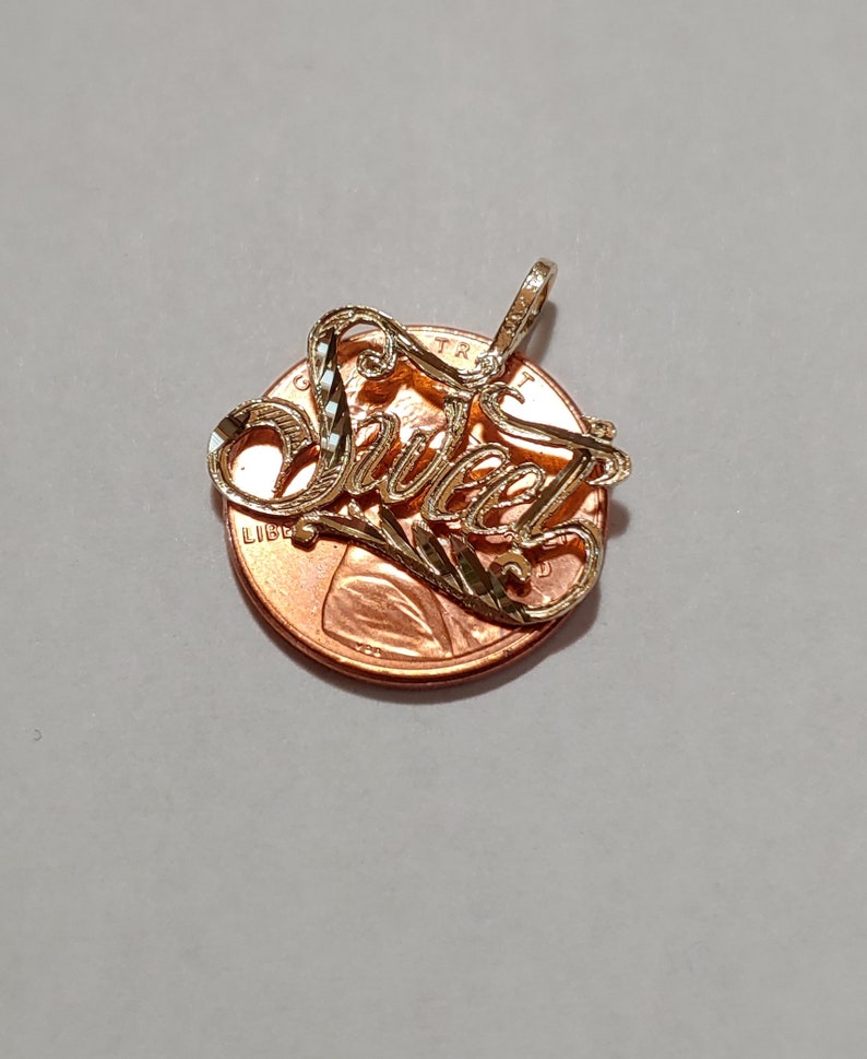 New 14k "sweet" Charm Pendant - Etsy