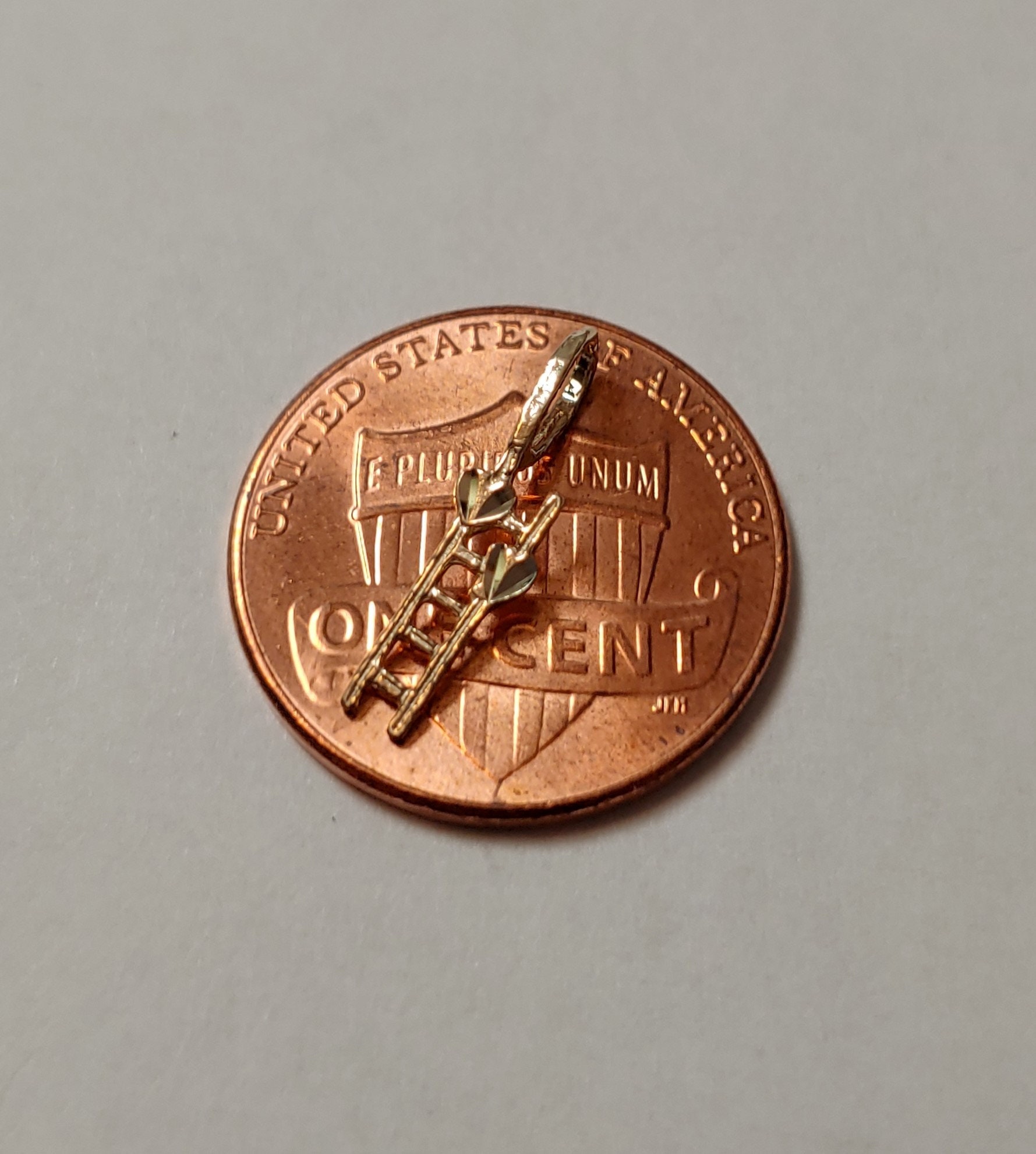 New 14k Yellow Gold Ladder Charm Pendant - Etsy Australia