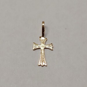 New 14k Yellow Gold Tiny Cross #2 Charm Pendant - Etsy