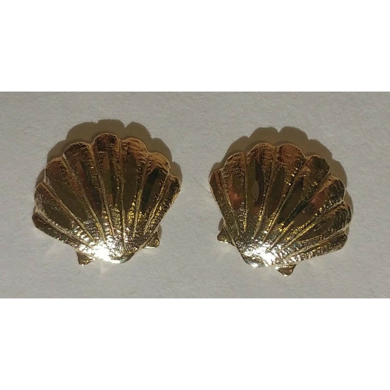 Gold Shell Earrings - Etsy