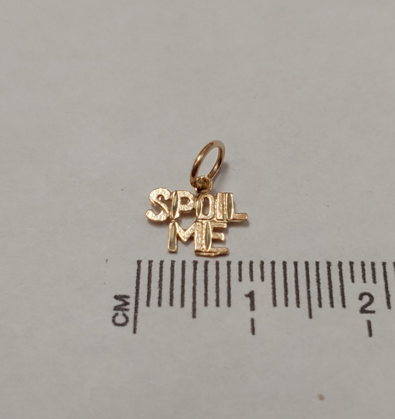 New 14k Yellow Gold Tiny Spoil Me Charm Pendant - Etsy