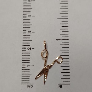 New 14k Yellow Gold Scissors Charm Pendant - Etsy