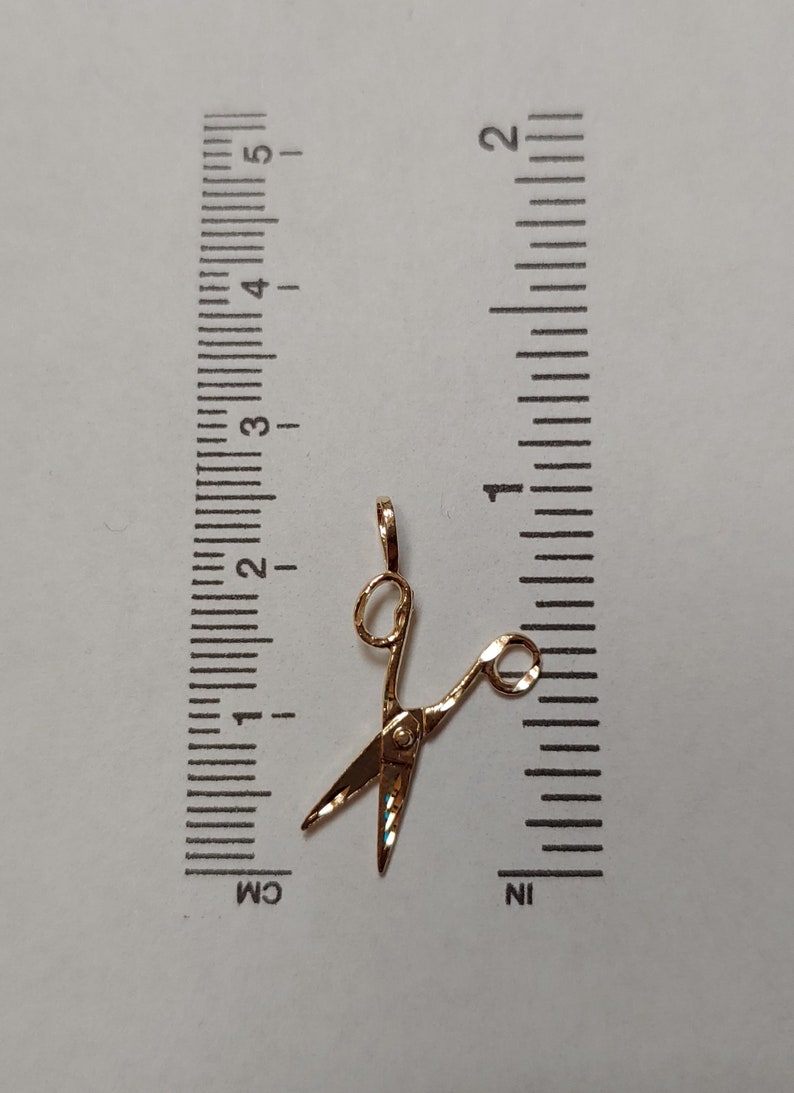 New 14k Yellow Gold Scissors Charm Pendant - Etsy