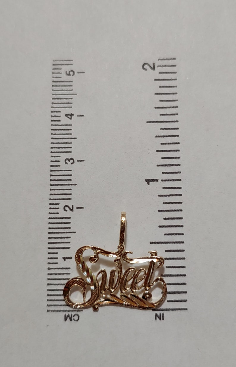 New 14k "sweet" Charm Pendant - Etsy