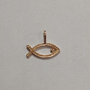 New 14k Gold Ichthys Religious Fish Pendant - Etsy