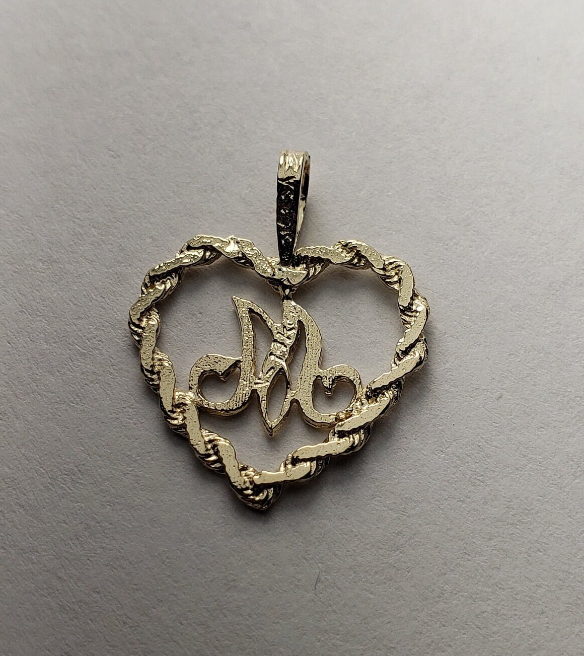 New 14k Yellow Gold Alphabet Cursive M Charm Pendant - Etsy