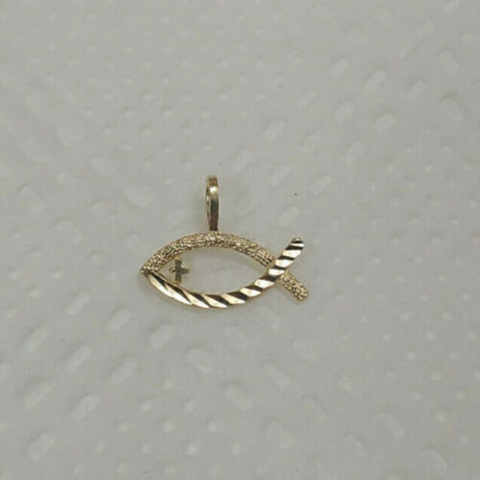 New 14k Gold Ichthys Religious Fish Pendant - Etsy