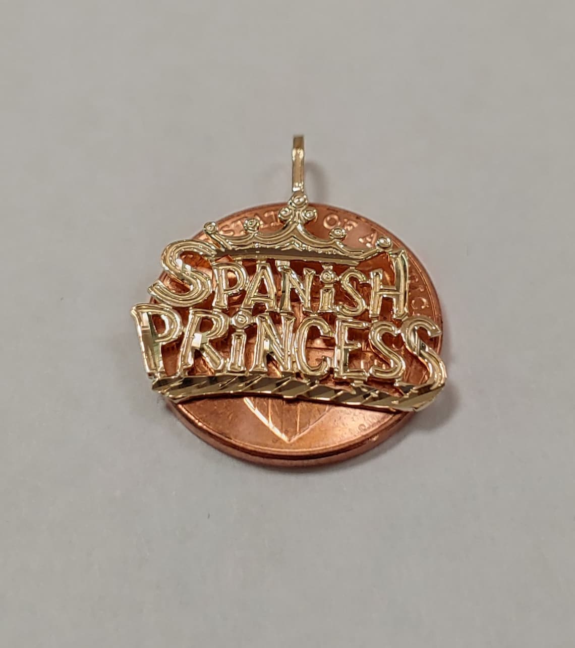 New 14k Yellow Gold Spanish Princess Charm Pendant - Etsy