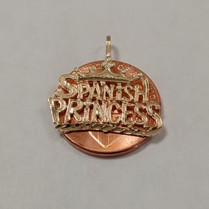 New 14k Yellow Gold Spanish Princess Charm Pendant - Etsy