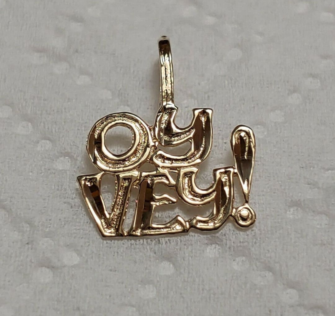 Neuer 14k Gelbgold Jüdischer Oy Vay Charm Anhänger - Etsy.de