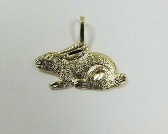 Gold Rabbit Charm | Etsy